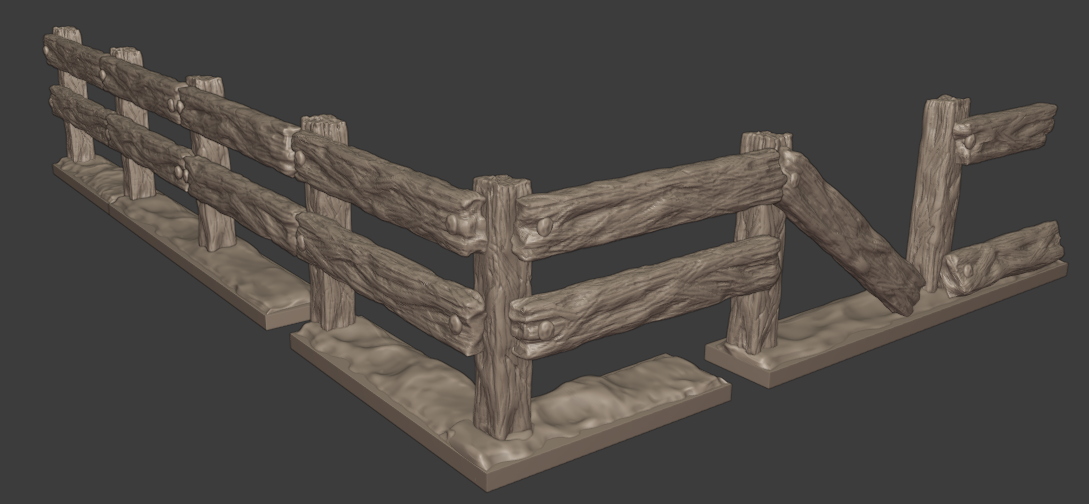 3D file wooden fence pack・3D printing template to download・Cults