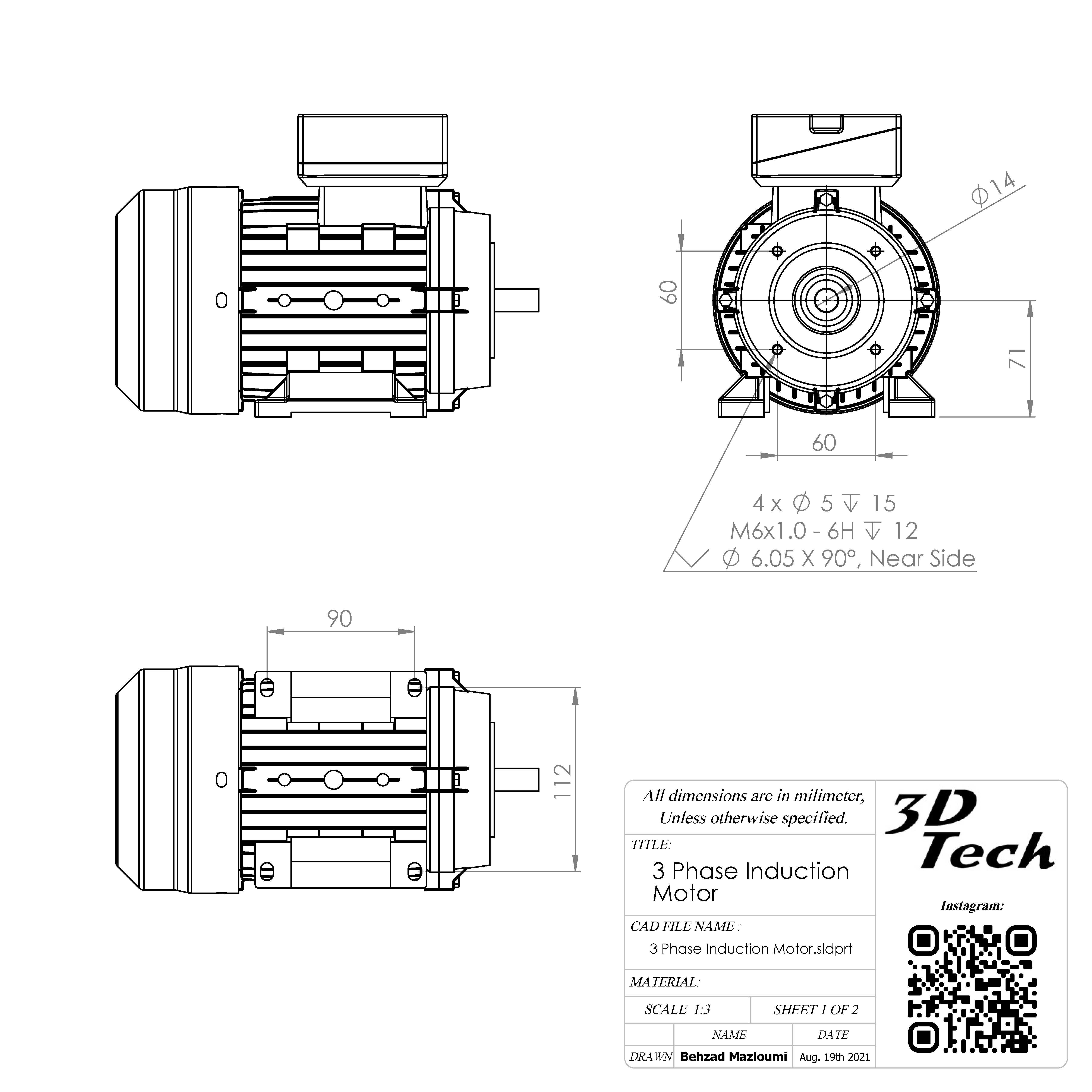 STL file 3 Phase Induction Motor 3D model 🔧・Template to download and 3D ...