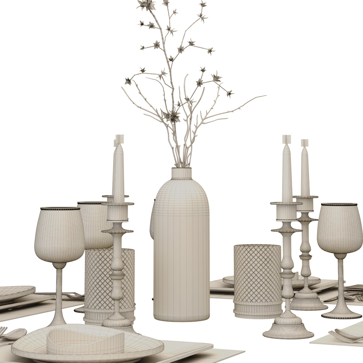 3D file table set 💐・3D printing template to download・Cults