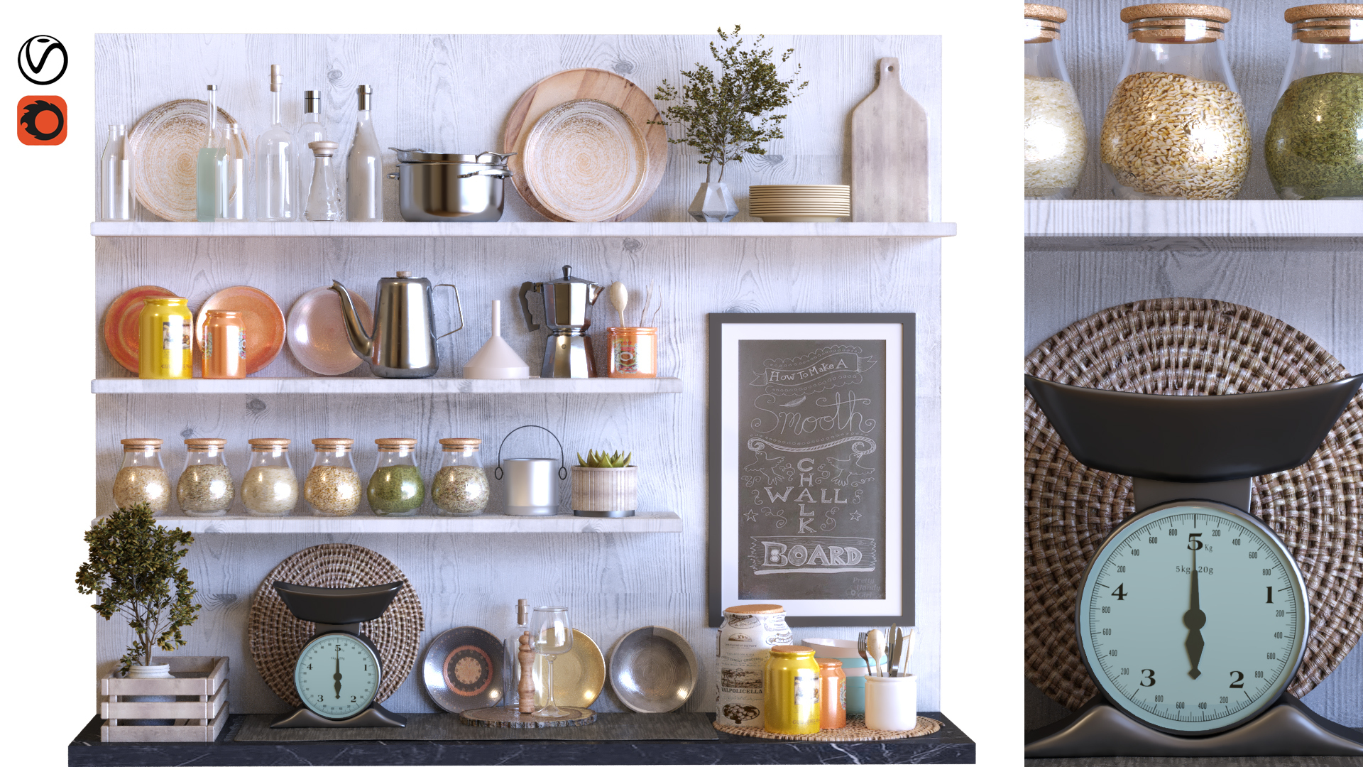 3D file kitchen decor set 003 🔪・3D print design to download・Cults