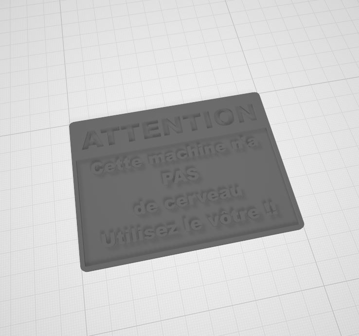STL file Plate "Beware, this machine has no brain" 🧠・3D printable model ...
