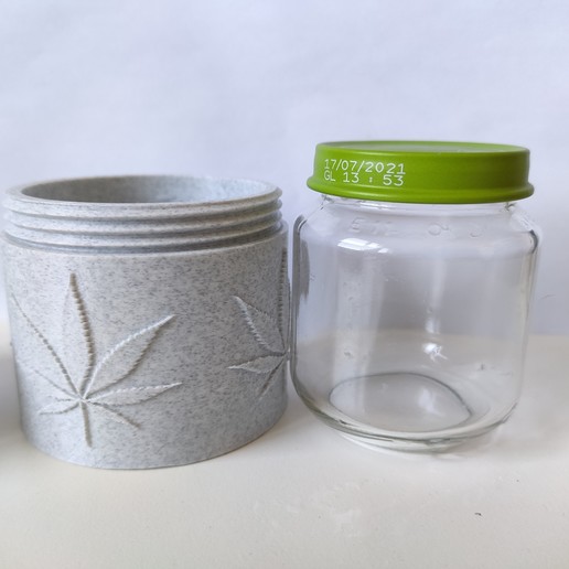 Download STL file Cannabis Containment small baby glass jar • 3D ...