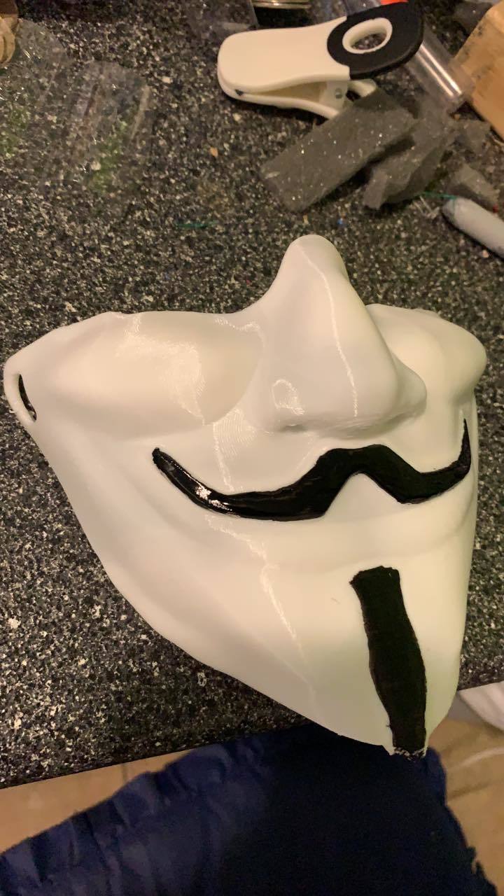 Free OBJ file V_for_Vendetta_mask_covid・Design to download and 3D print ...