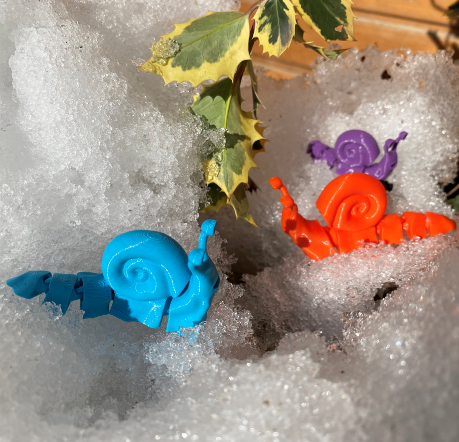 STL file CUTE [ ARTICULATED ] SNAIL, FLEXIBLE, PRINT IN PLACE・3D ...