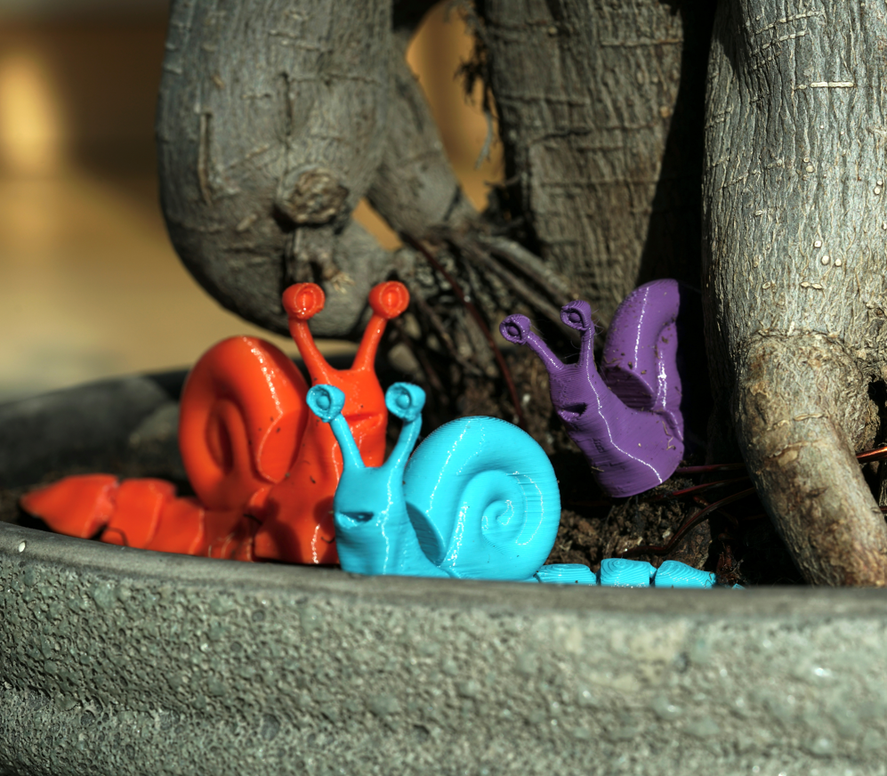 STL file CUTE [ ARTICULATED ] SNAIL, FLEXIBLE, PRINT IN PLACE・3D ...