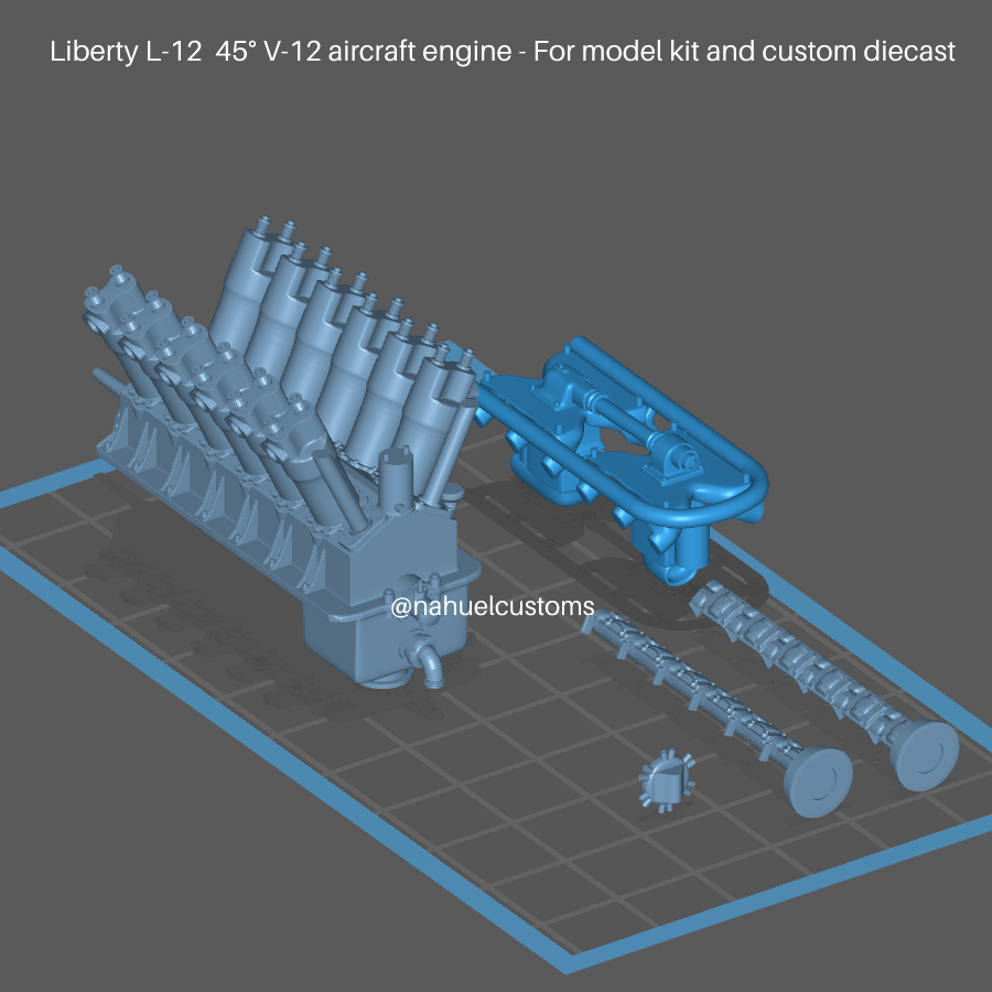 Archivo STL Liberty L-12 45° V-12 aircraft engine - For model kit and ...