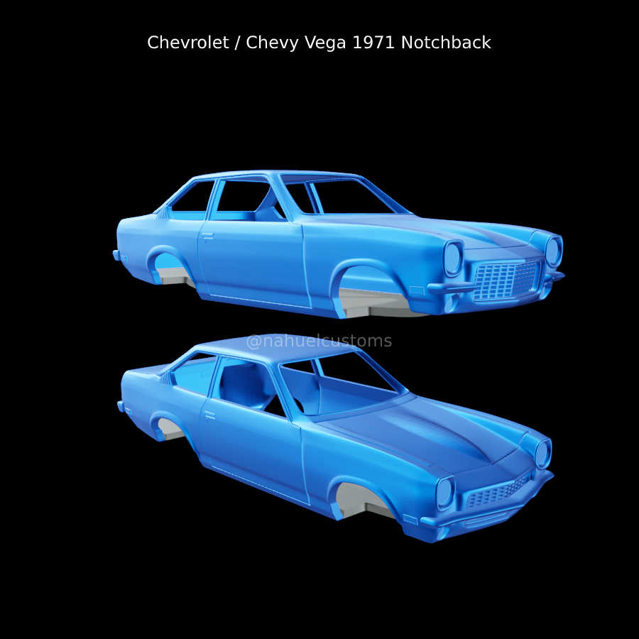 STL file Chevrolet / Chevy Vega 1971 Notchback・3D printing template to ...