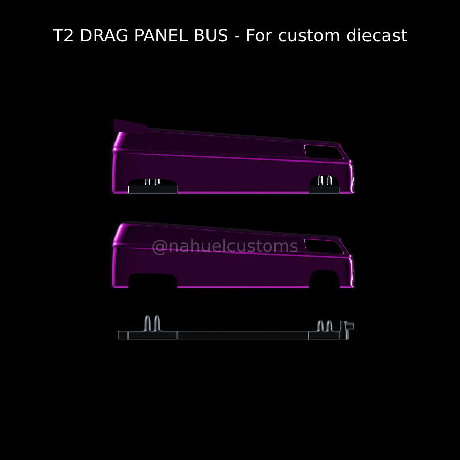 STL file T2 DRAG PANEL BUS - For custom diecast 🚌・Template to download ...
