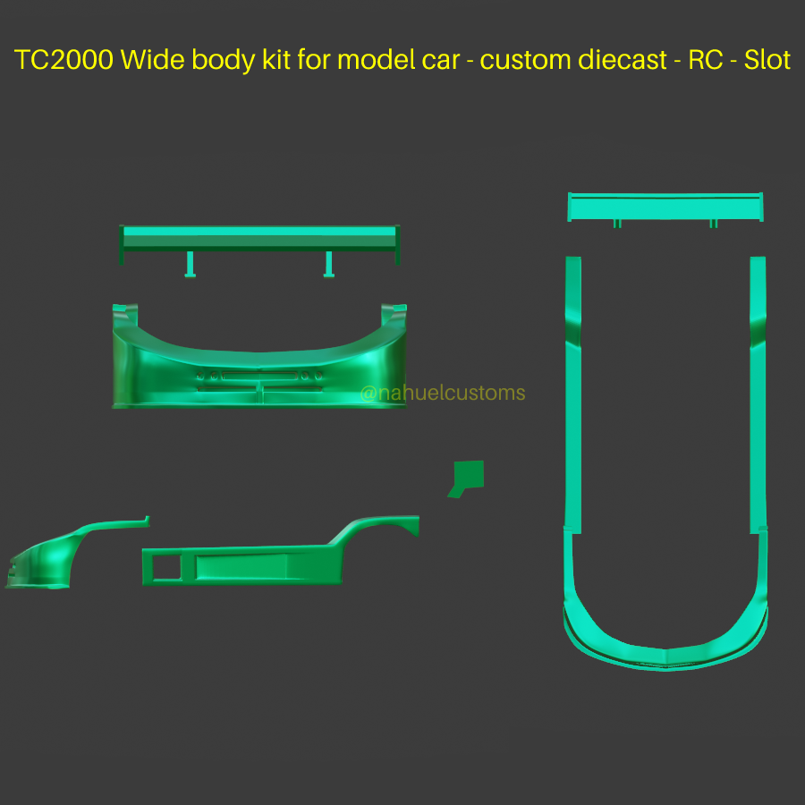 STL file TC2000 Wide body kit for model car - custom diecast - RC ...