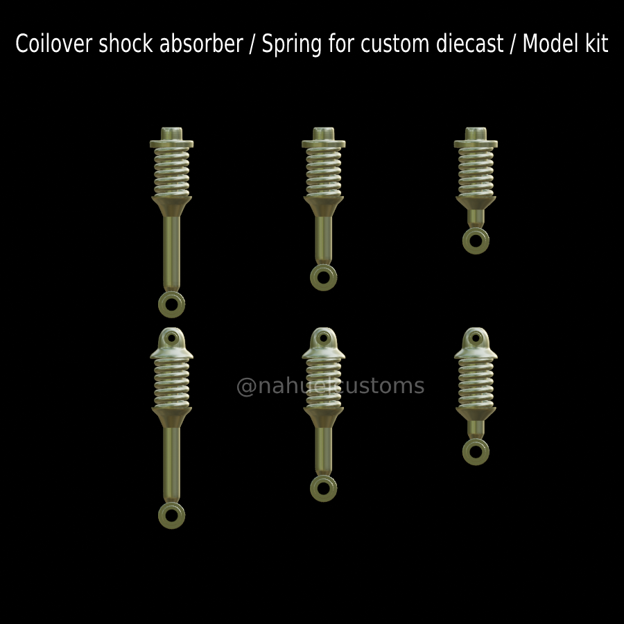 STL file Coilover shock absorber / Spring for custom diecast / Model ...