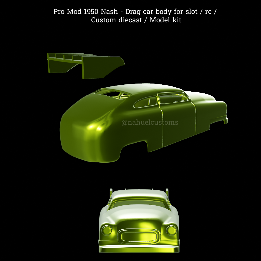 STL file Pro Mod 1950 Nash - Drag car body for slot / rc / Custom ...