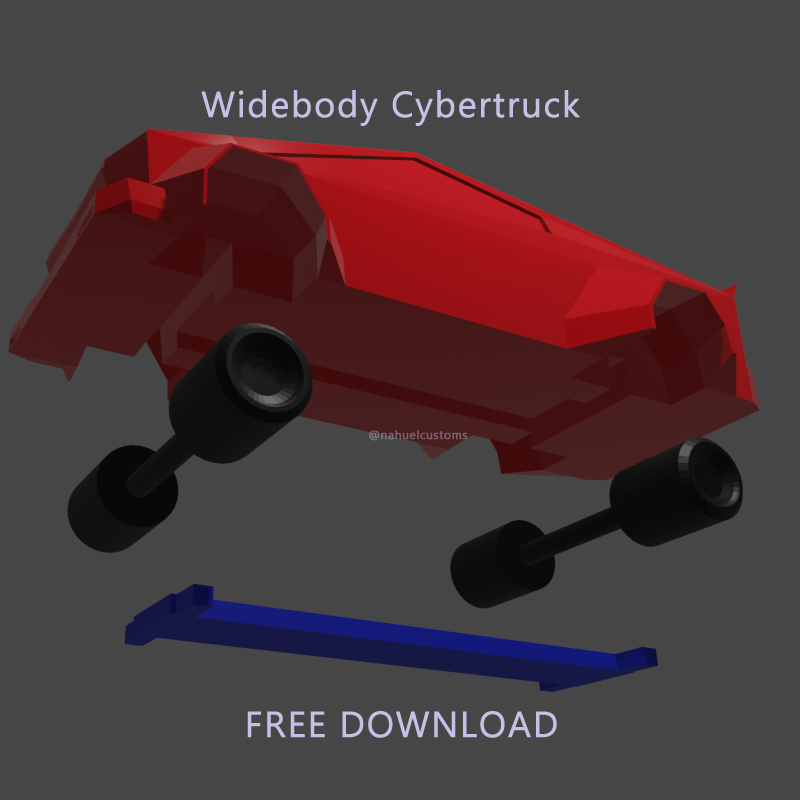 Fichier STL gratuit Widebody Custom Cybertruck - Low poly・Design pour ...