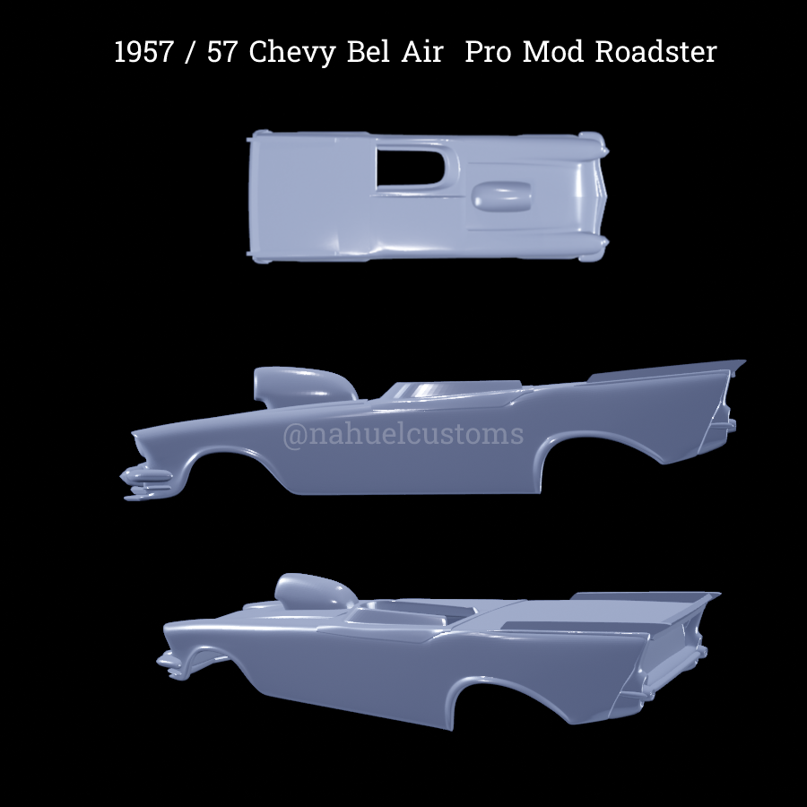 STL file 1957 / 57 Chevy Bel Air Pro Mod Roadster・3D printing template ...