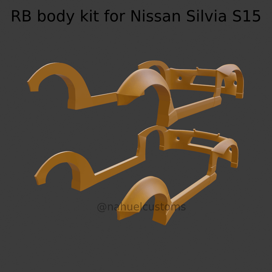 STL file RB body kit for Nissan Silvia S15・Template to download and 3D ...