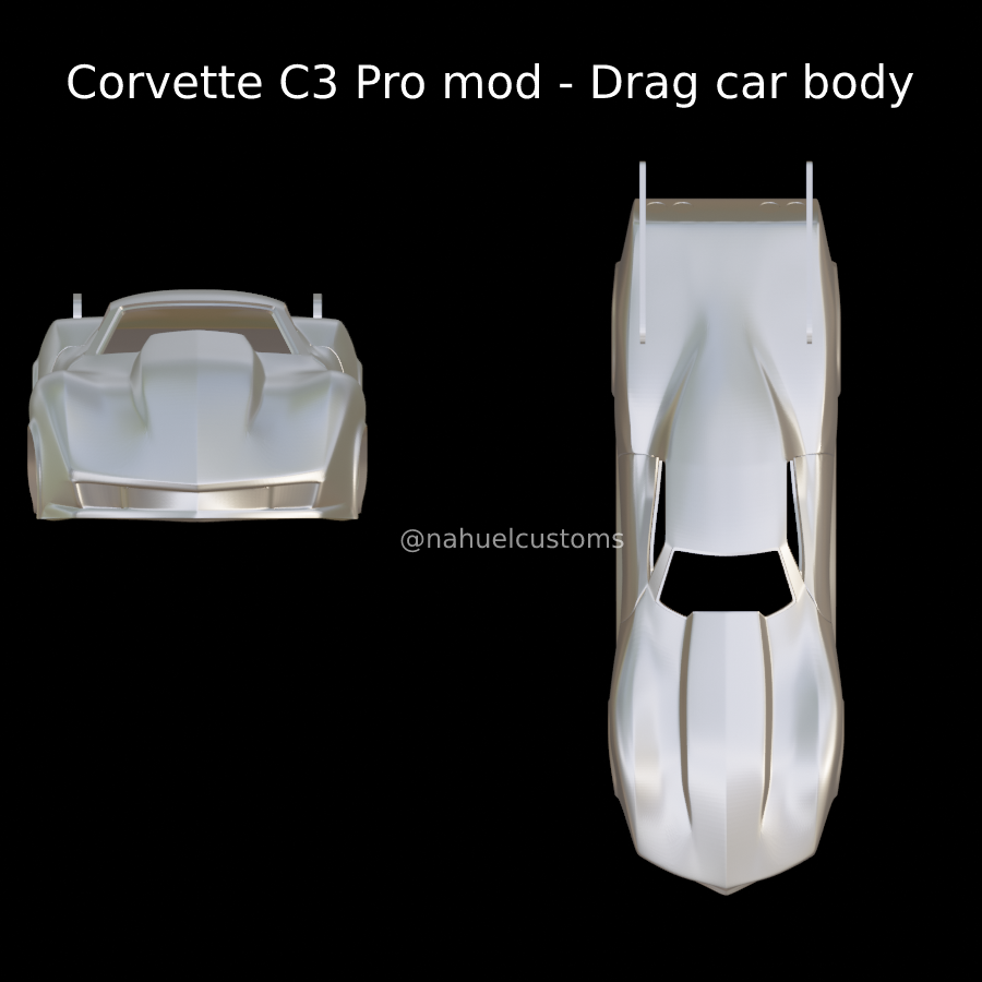 STL file Corvette C3 Pro mod - Drag car body・3D printing design to ...