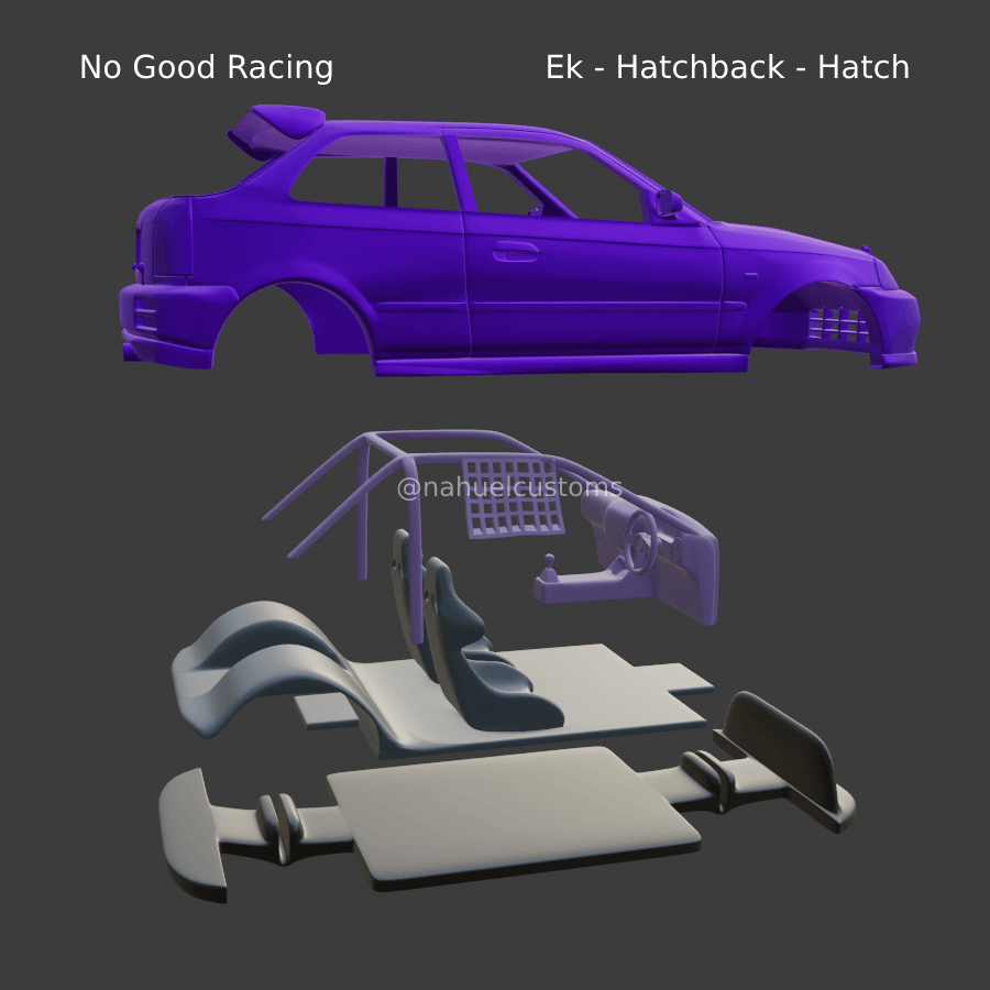 STL file 1999 / 2000 JDM KANJO NO GOOD RACING EK HATCH・3D printing ...