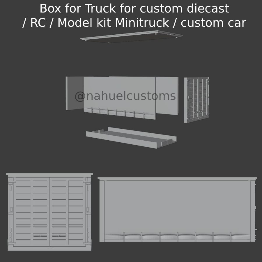 Archivo STL Box for Truck for custom diecast / RC / Model kit Minitruck ...