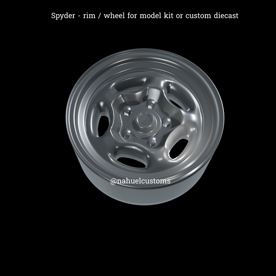 STL file Spyder - rim / wheel for model kit or custom diecast・3D ...