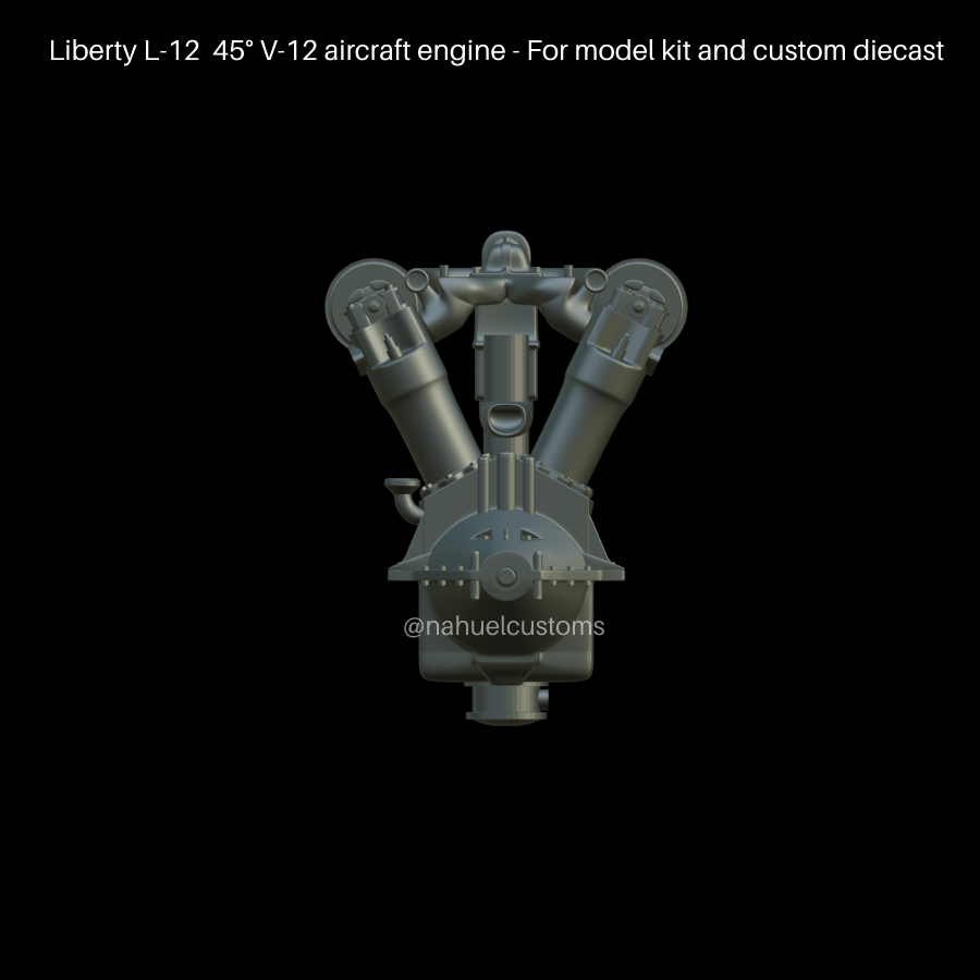 STL file Liberty L-12 45° V-12 aircraft engine - For model kit and ...