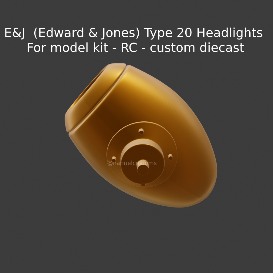 STL file E&J (Edward & Jones) Type 20 Headlights For model kit - RC ...