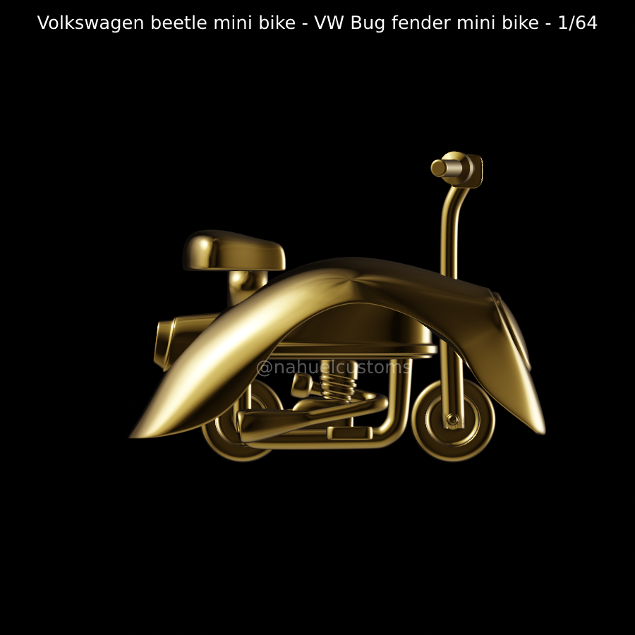 STL file Volkswagen beetle mini bike - VW Bug fender mini bike - 1/64 ...