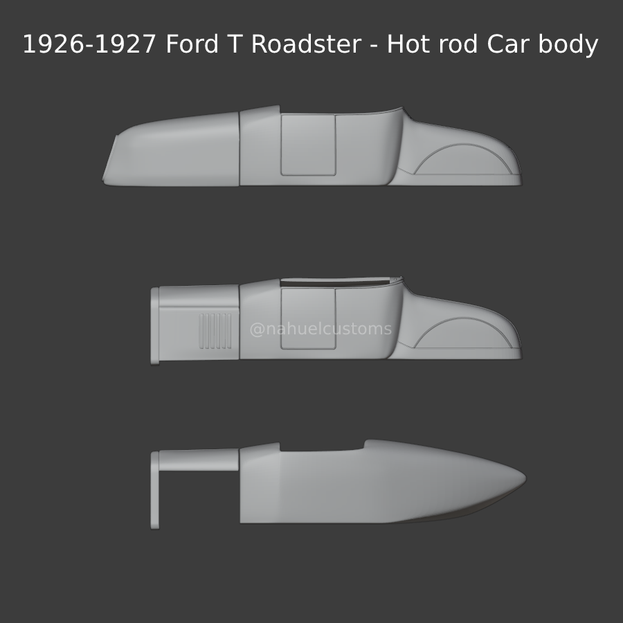 STL file 1926-1927 Ford T Roadster - Hot rod Car body 🚙・3D printable ...