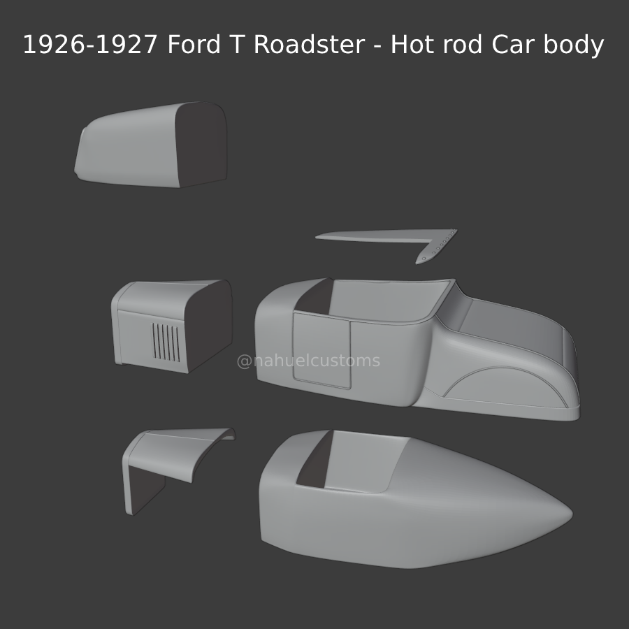 STL file 1926-1927 Ford T Roadster - Hot rod Car body 🚙・3D printable ...