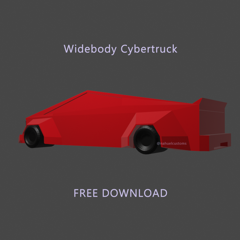 Fichier STL gratuit Widebody Custom Cybertruck - Low poly・Design pour ...
