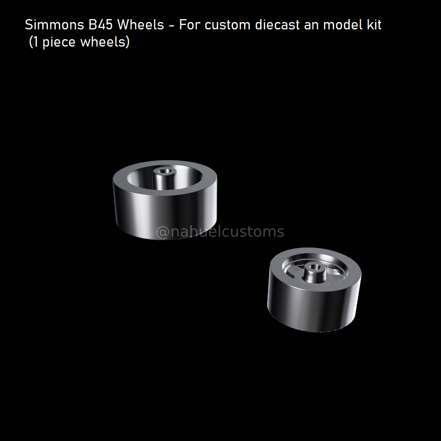 STL file Simmons B45 Wheels - For custom diecast an model kit (1 piece ...