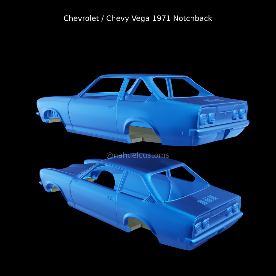 STL file Chevrolet / Chevy Vega 1971 Notchback・3D printing template to ...