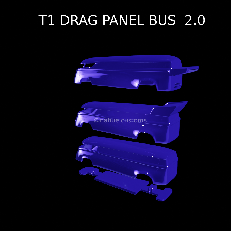 STL file T1 DRAG PANEL BUS 2.0・3D printing model to download・Cults