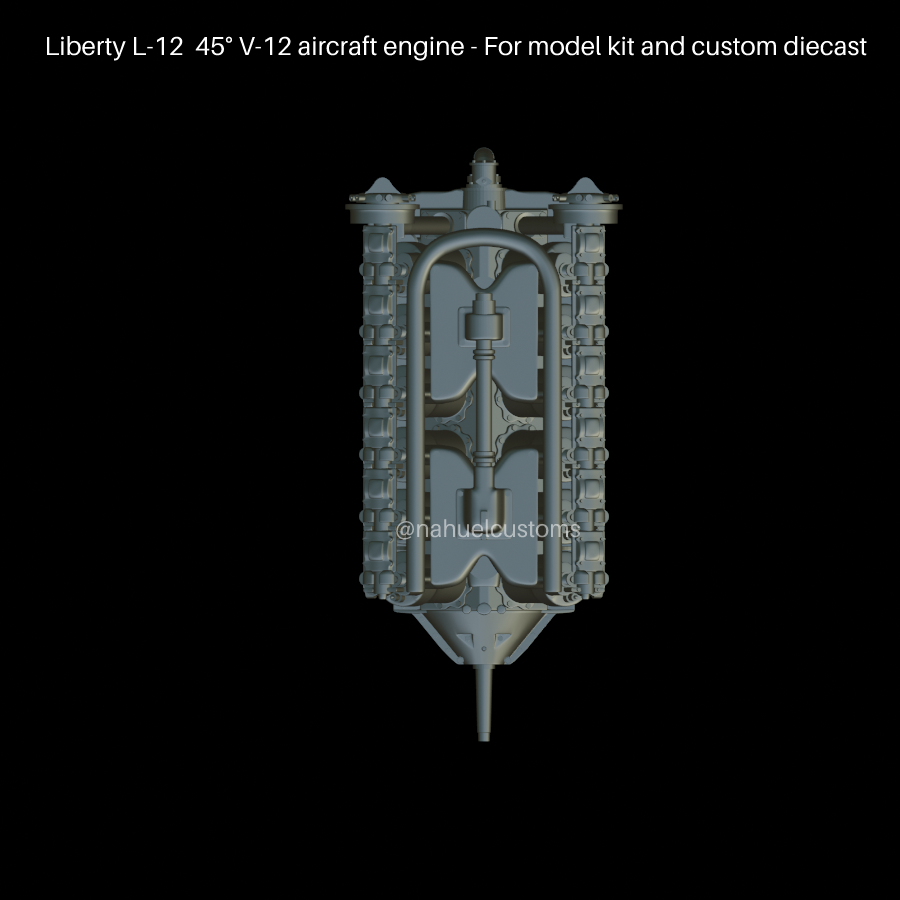 STL file Liberty L-12 45° V-12 aircraft engine - For model kit and ...