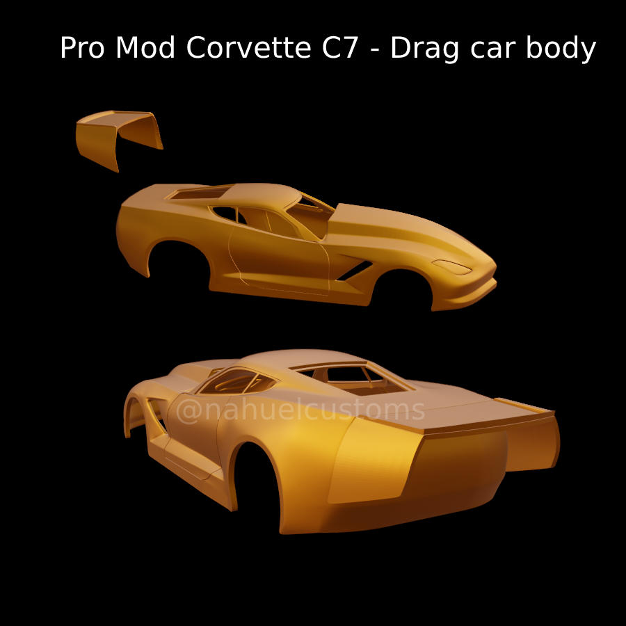 STL file Pro Mod Corvette C7 - Drag car body・3D printable model to ...