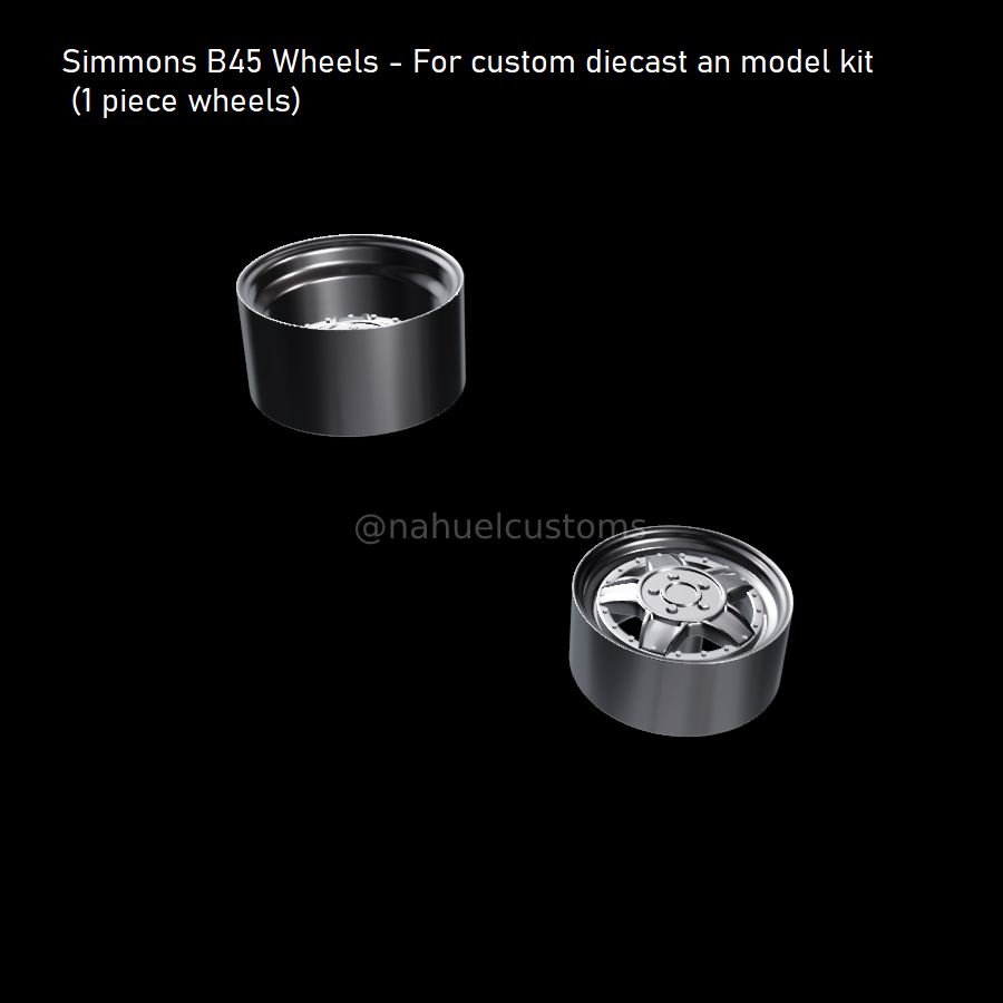 STL file Simmons B45 Wheels - For custom diecast an model kit (1 piece ...