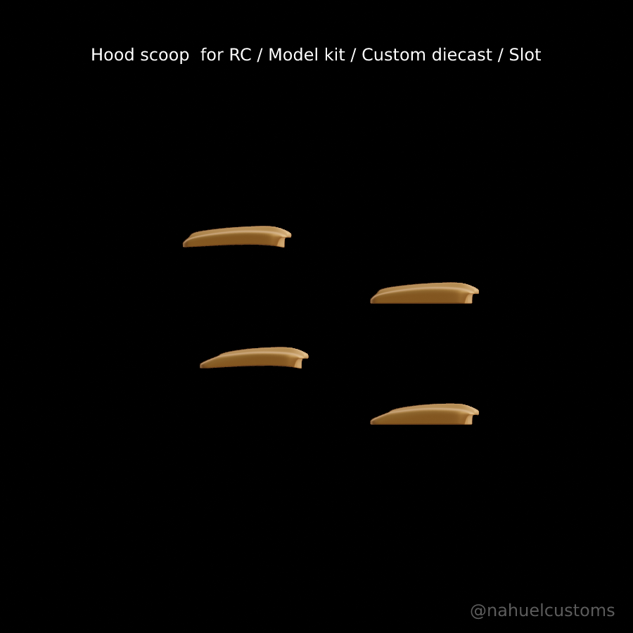 STL file Hood scoop for RC / Model kit / Custom diecast / Slot・3D print ...
