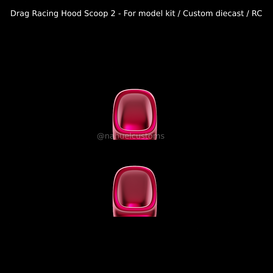 STL file Drag Racing Hood Scoop 2 - For model kit / Custom diecast / RC ...