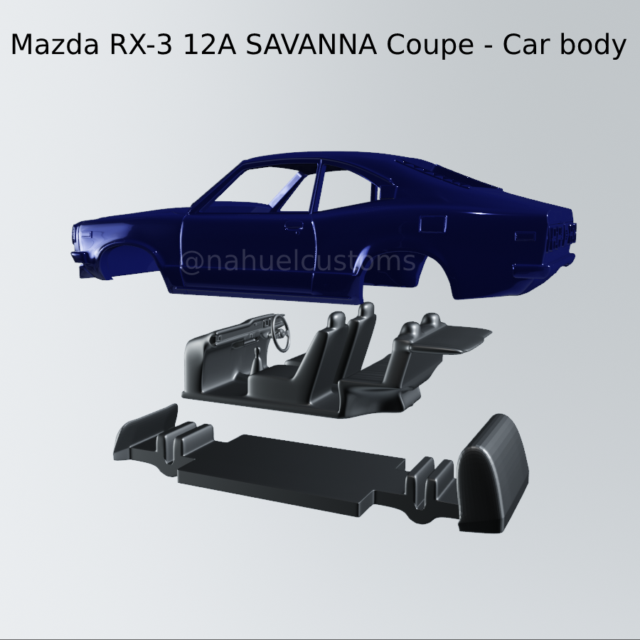 STL file Mazda RX-3 12A SAVANNA Coupe - Car body 🚗・3D printer design to ...
