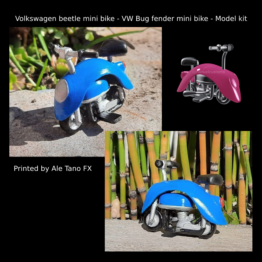 3D printer Volkswagen beetle mini bike - VW Bug fender mini bike ...