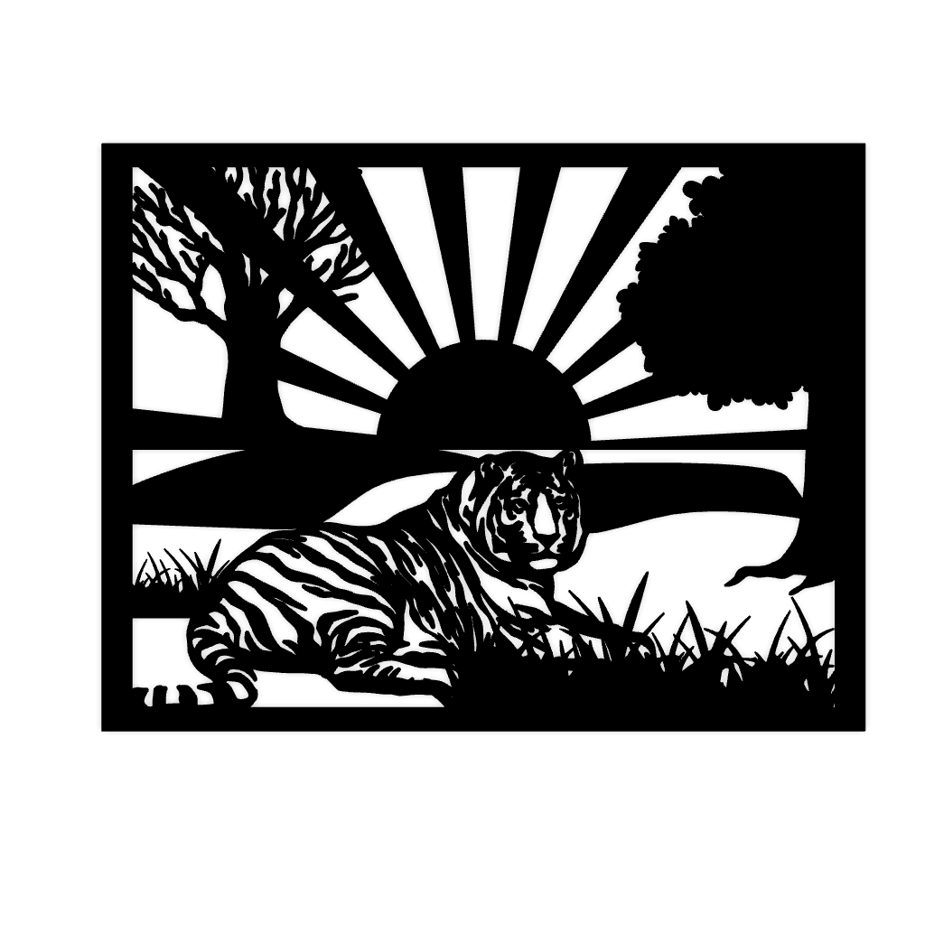 3D file Tiger Panel Under The Sun・3D print model to download・Cults