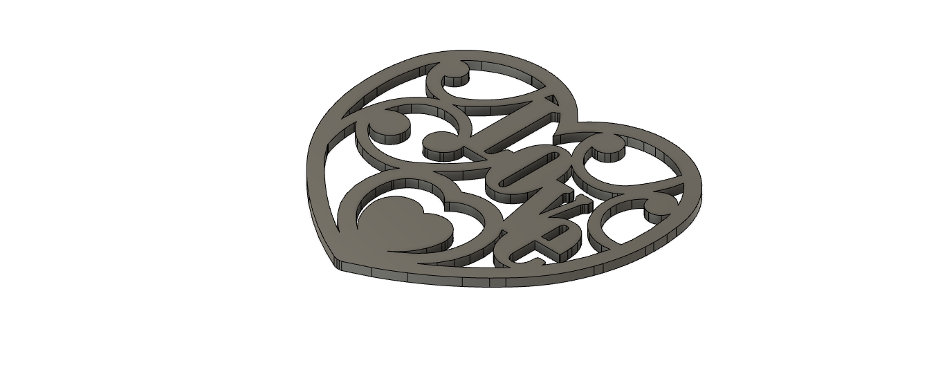 Download STL file Heart Love 2D wall art • 3D printer template ・ Cults