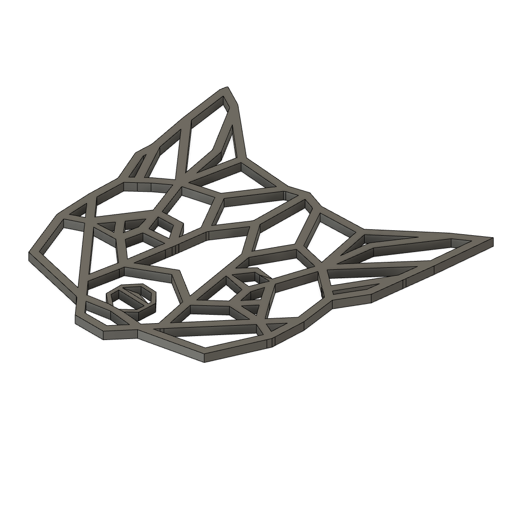 3D file Fox Head Polygonal 2D Decor・3D printable design to download・Cults