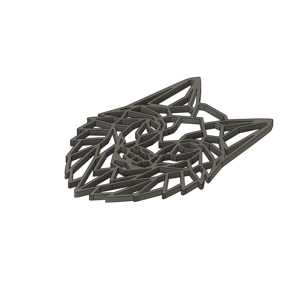 3D file Wolf Head Polygonal 2D Decor・Template to download and 3D print ...