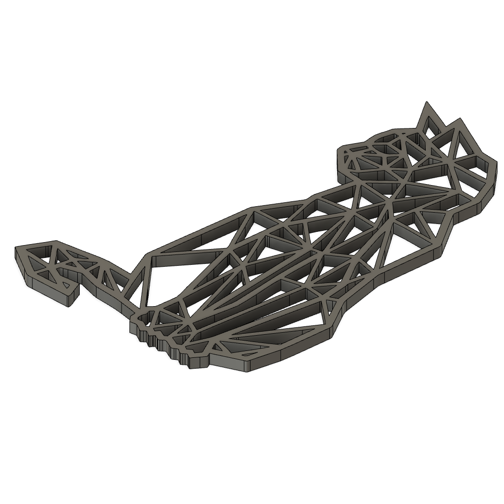 3D file Polygonal Cat 2D Decor 🐱・3D print design to download・Cults
