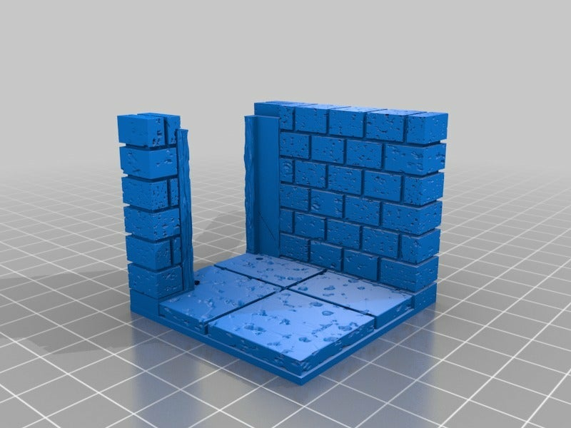 Free STL file OpenForge 2.0 Cut Stone Wall Angle with Square Door・3D ...