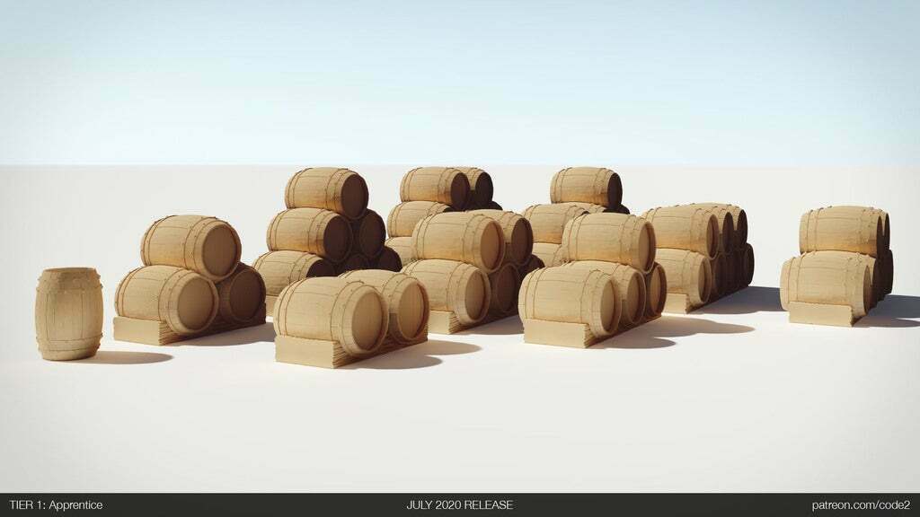 Free STL file Barrels Set ⚔・3D print object to download・Cults