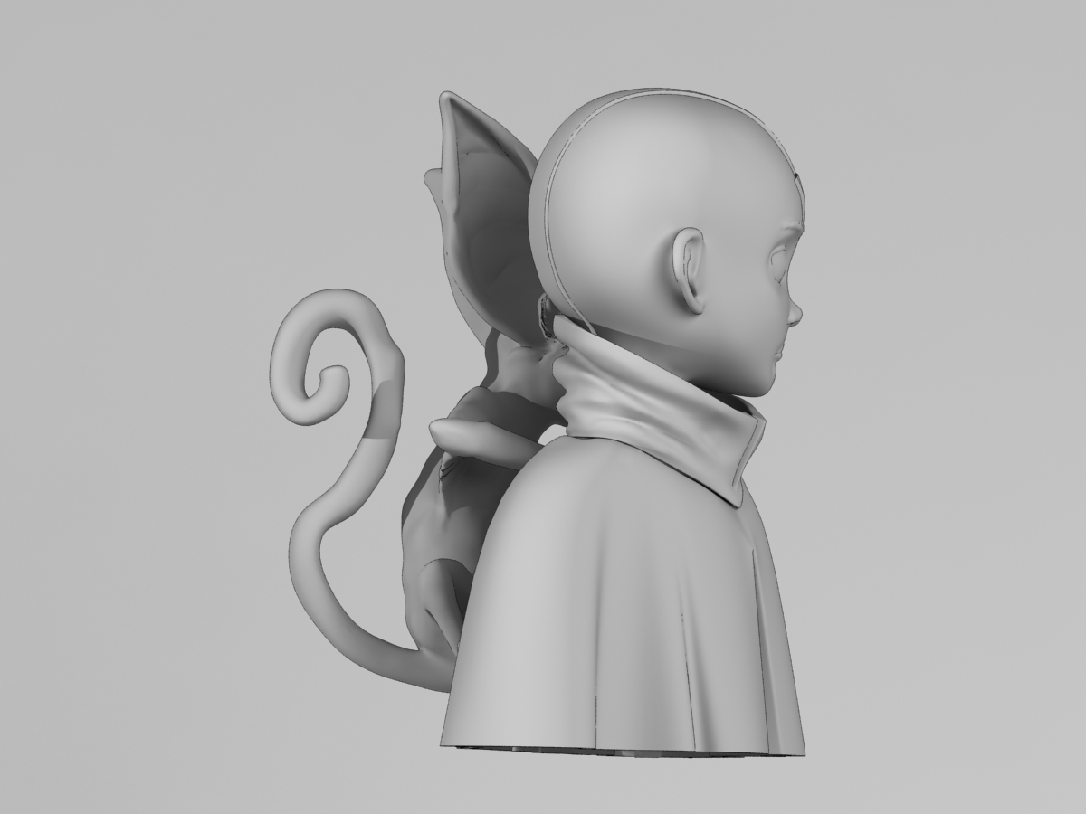 STL file AANG The Last Air Bender with Momo- Avatar Bust 🤖・3D print ...