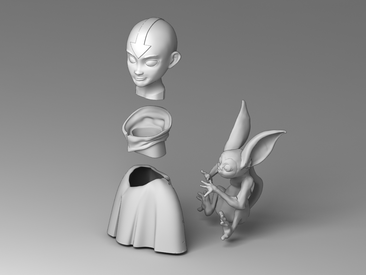 STL file AANG The Last Air Bender with Momo- Avatar Bust 🤖・3D print ...