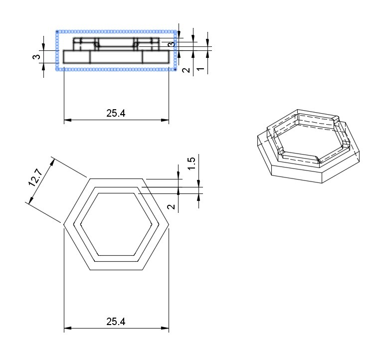 Free 3D file 1 inch hex for RPG/Boardgame (GURPS intended)・3D printable ...