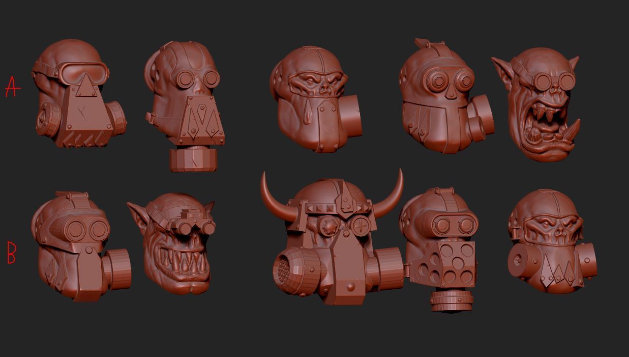Download STL file Orcish Gas Mask Heads Conversoin • 3D print template ...
