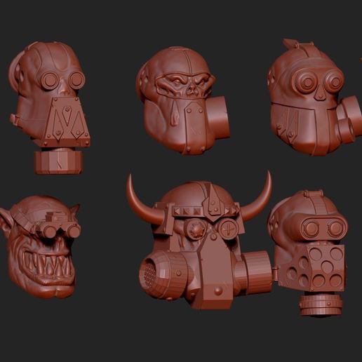 Download STL file Orcish Gas Mask Heads Conversoin • 3D print template ...